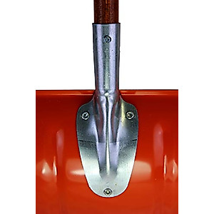 Emsco Group 1215-1 Bigfoot Steel Pusher Design-20 Blade-Non-Stick Coating-Wooden Handle Snow Shovel, 20", Orange