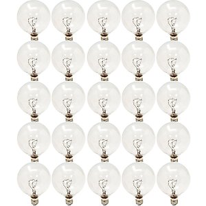 GE Incandescent Globe Light Bulbs, 25 Watt, G16.5, Vanity Lights (25 Pack)