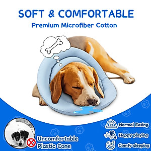 GoGoPaw Soft Dog Cones for Small Medium Dogs and Cats, Adjustable Dog Donut Collar Water Proof Dog Cone Alternative After Surgery, Pet Recovery Collar for Large Dogs to Stop Licking(Blue,S)