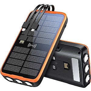 superallure Solar Charger Power Bank, Portable Charger,43800mAh Qc3.0 Fast Charger(Deep Orange)