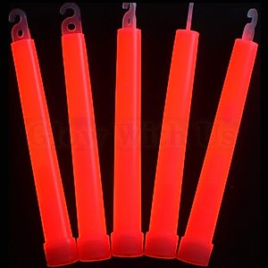 Glow Sticks Bulk Wholesale, 25 6” Industrial Grade Red Light Sticks. Bright Color, Glow 12-14 Hrs, Safety Glow Stick with 3-Year Shelf Life, GlowWithUs Brand