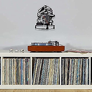 Wall Clock Books Stack Studio Vinyl Record Wall Clock for Library Reading Room Books Shadow Art Office Retro Album Decor Gift