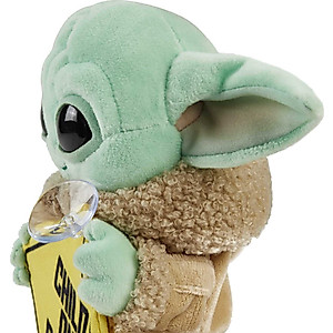 Star Wars Grogu Plush “Child on Board” Sign +Toy, 8-in Character from The Mandalorian, Soft, Collectible Cuddle Toy & Automobile Signage