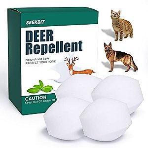 SEEKBIT 4 Pack Deer Rabbit Cat Dog Repellent Outdoor Indoor, Cat Deterrent Repels Cat Dog Deer Rabbit from Garden, Deer out Animal Repellent Deter Deer Away for Garden Yards Deer off Plants Trees Cars