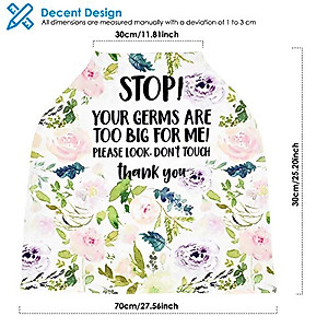 Baby Nursing Cover,Baby Car Seat Canopy,No Touch Sign Infant Stroller Cover Breastfeeding Cover,Soft Stretchy Nursing Cover Up for Baby (Leaf Flower)
