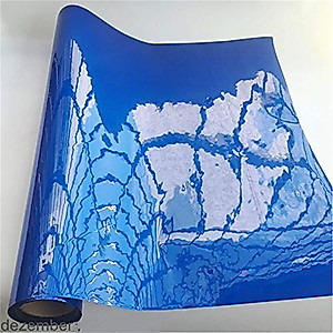 donau Blue/Black Aquarium Background Poster 2 Sides Glossy Fish Tank Decorative Backdrop Wall Paper Décor 12" 16" 20" 24" High (20" H x 48" L)