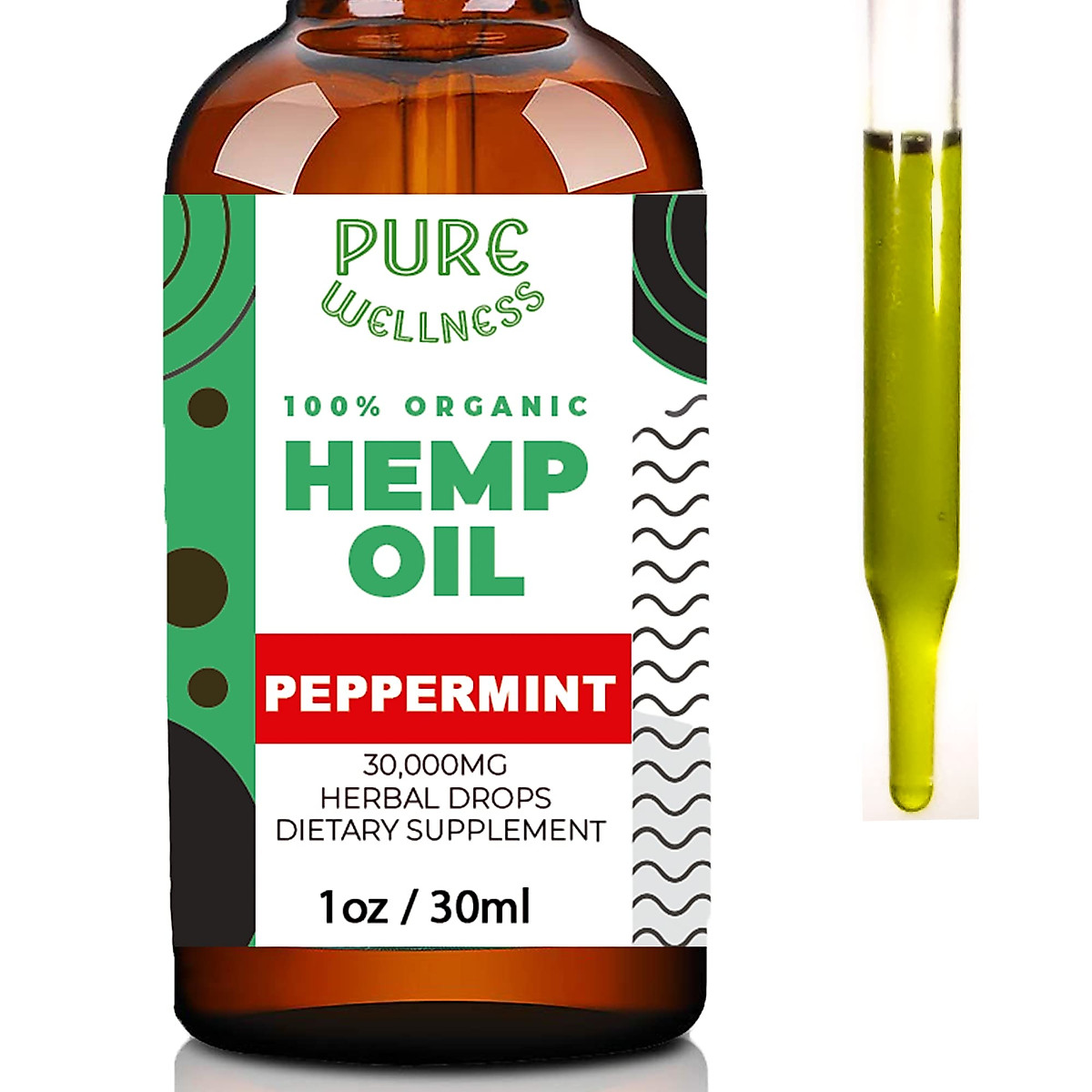 Organic Hemp Seed Oil (4 Oz), Peppermint Flavor, High Potency 30,000 mg - Natural Pain Relief, Helps Sleep, Relaxation & Mood, Transparent Hemp Oil Dosage, Non-Habit Forming - Non-GMO, Vegan