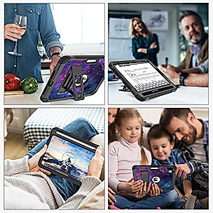 BENTOBEN iPad Mini 6 Case, Slim Space Galaxy Design 3 Layers Heavy Duty Rugged Shockproof Kickstand Protective Tablet Cover Case for iPad Mini 6th Generation 8.3 Inch 2021, Purple