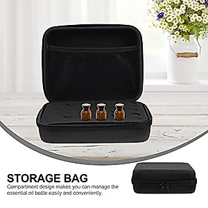 SEWACC Essential Oil Storage Case Travel Carrying Holder Art Craft Organizer Bag for 5ml 10ml 15ml Essential Oil Bottles Black
