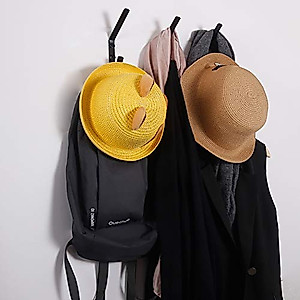 WEBI Coat Hook Wall Mounted - Heavy Duty Metal Dual Wall Hook Rack – Double Prong Robe Hooks for Bathroom Kitchen Office Entryway Closet,Single Hook,Black,5 Packs