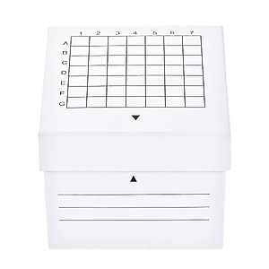 uxcell Centrifuge Tube Freezer Storage Box 49-Well Cardboard Holder White for 10ml 18mm Dia Micro Centrifuge Tubes