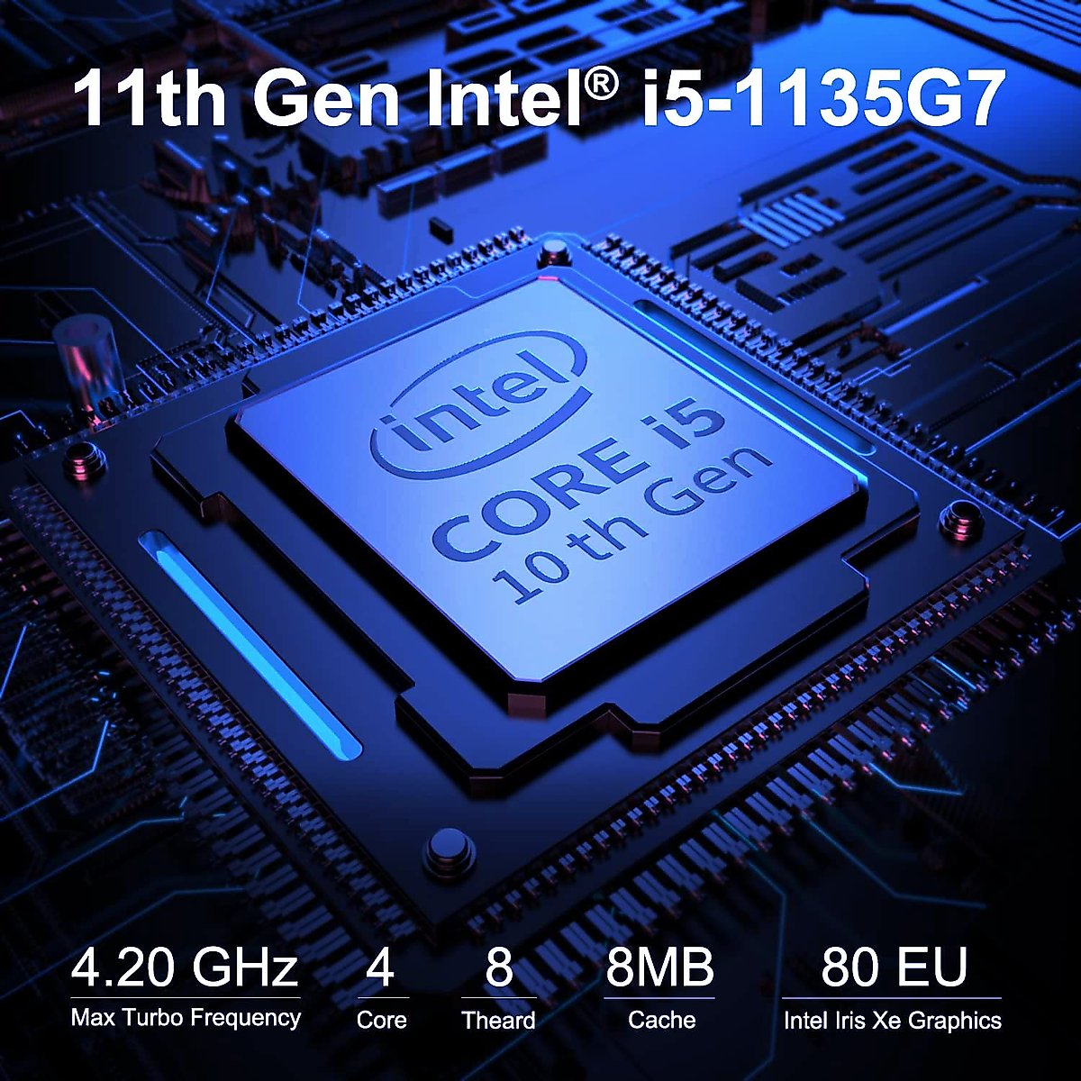 Intel NUC11PAHi5 Mini PC,Mini Computer Win 11,Four-Core i5 1135G7 - Up to 4.2 GHz Turbo,NVMe SSD DDR4 RAM,WiFi 6,BT 5.2 Thunderbolt 3,8K Support,Quadruple Monitor(I5barebone NO AC Cord)