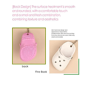 GLOGLOW 20Pcs Slipper Keychains, 1.4 x 3.0in 5 Colors Silicone Shoe Keychains Reusable Beach Hole Shoes Key Chains for Backpack Purse Luggage Party Favors