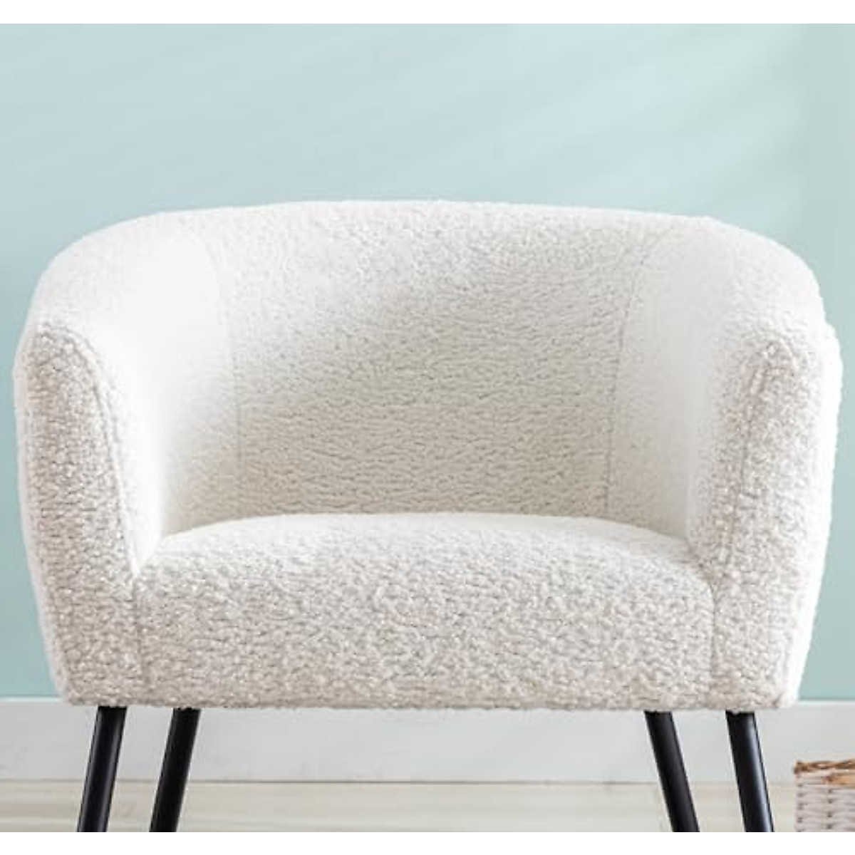 Wycian Comfortable Chair, Boho High Chair Fabric White for Living Room Bedroom Dining Rooms Garden Counter Height Chairs 1PC