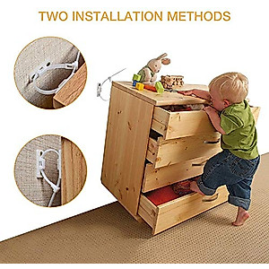 Furniture Anchors for Baby Proofing 6 Pack Anti Tip Furniture Straps Cabinet Wall Anchors Kit Protect Child Safety Straps for Furniture Leaning Mirror Dresser Bookcase Bookshelf Earthquake Resistant