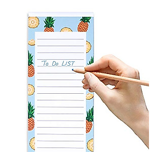 8 Magnetic Notepads - Large Notepads for Grocery List, Shopping List, To-Do List, Reminders, Recipes -Magnetic Back- Memo Notepad with Realistic Fruit Designs | 60 Sheets per Pad 9 x 3.5 inch (8 Pack)