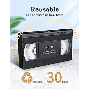 Arsvita VHS/VCR Head Cleaner, Video Head Cleaning Kit for VHS/VCR Players, Dry