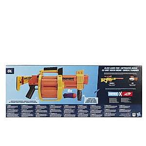 Nerf Fortnite GL Rocket-Firing Blaster - 6-Rocket Drum, Pump-to-Fire - Includes 6 Official Rockets - for Youth, Teen, Adult, Orange