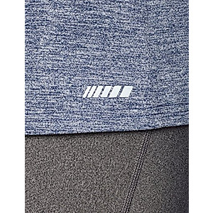 Amazon Essentials Women's Tech Stretch Short-Sleeve Crewneck T-Shirt (Available in Plus Size), Pack of 2, Black Heather/Navy Heather, Medium