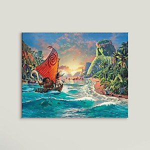 Thomas Kinkade Disney Moana Gallery Wrapped Canvas - Canvas Art | Frameless Wall Art | Certificate of Authenticity Included, 8" x 10"