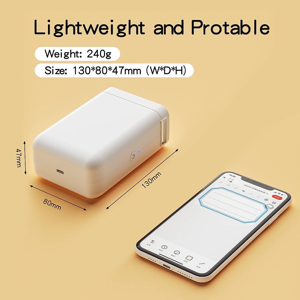 INeedIt D101 Label Maker Machine Portable Wireless Thermal Label Printer with Tape for Business, School, Office Organization, Home Storage, Larger Print Width 0.5 to 1 Inch, White