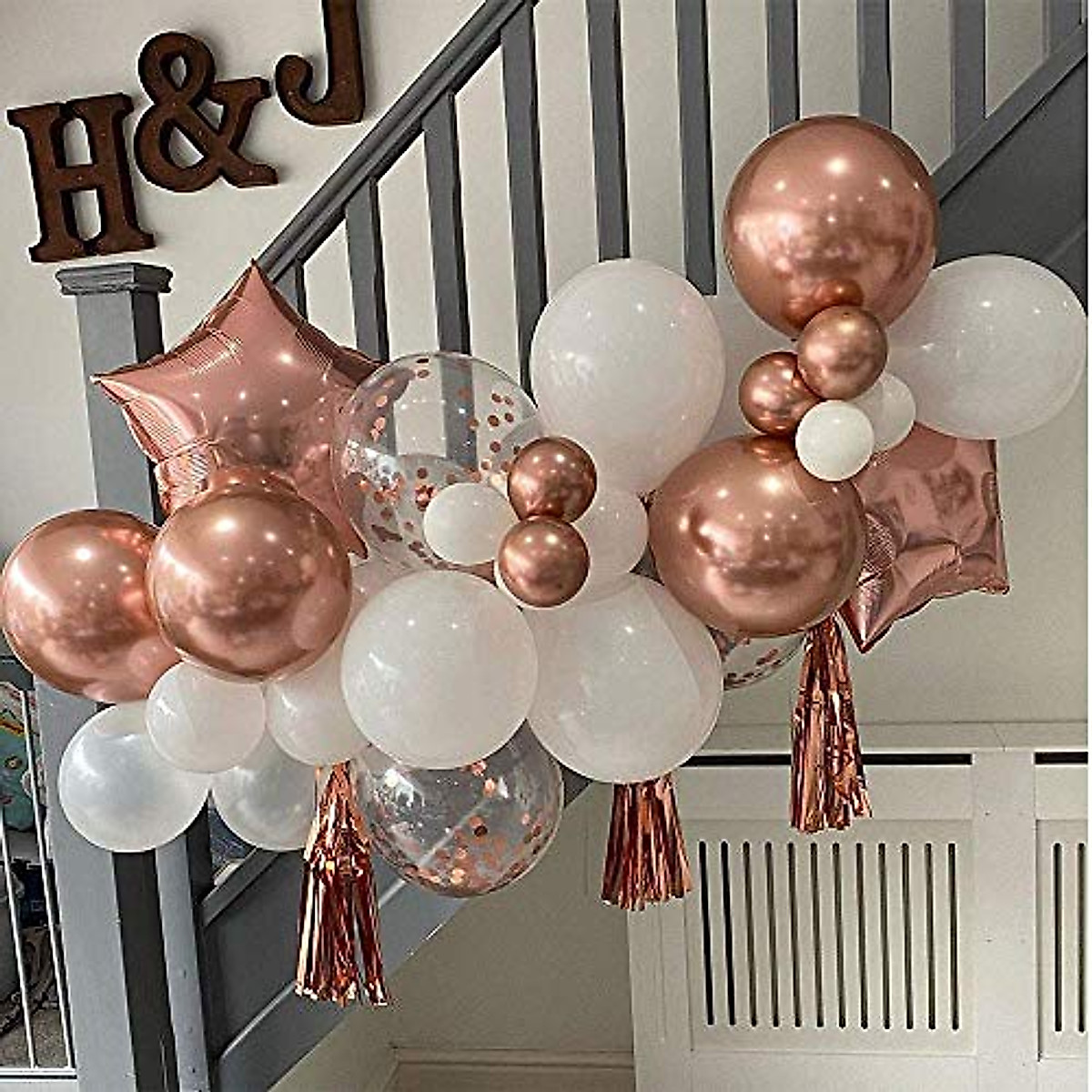 100pcs Metallic Rose Gold Latex Balloons Various Sizes Chrome Balloon 18/12/10/5 inch Helium Balloon Perfect for Birthday Valentines Baby Shower Bridal Shower Wedding Anniversary Balloons (Rose Gold)