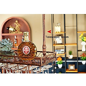 Wine Racks Metal Wine Rack/Hanging Red Wine Cup Holder/Hanging Upside Down Glass Holder/Creative Home Bar/Wine Rack Hanging Glass Holder (Color : 1, Size : 60 * 25 * 32cm)