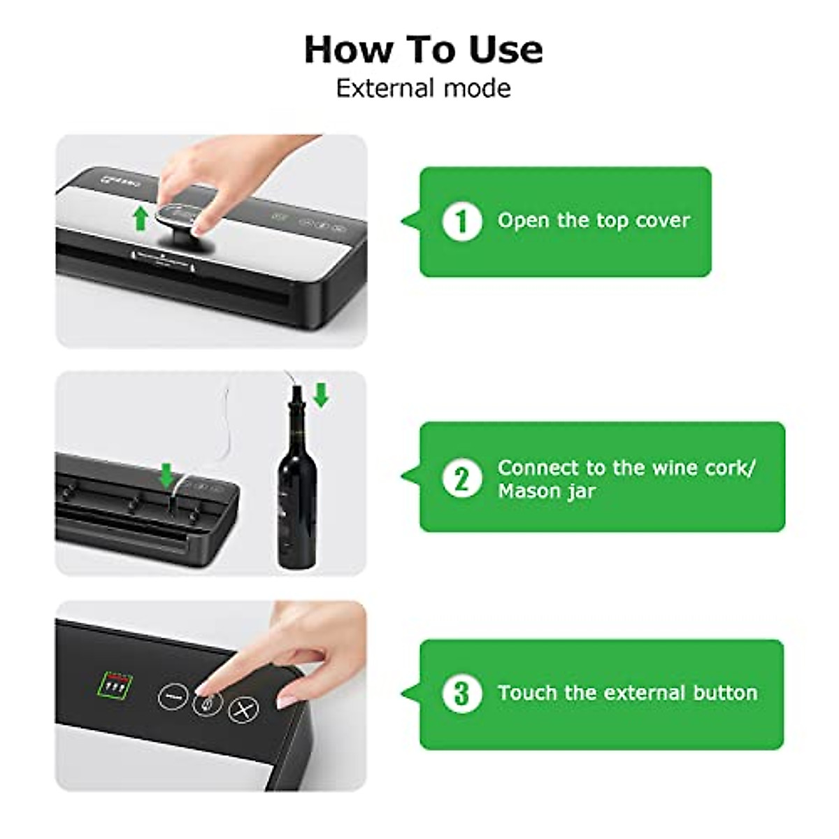 FRESKO Full Automatic Vacuum Sealer Machine, EasierVac Hands-Free Food Sealer with Bag Detection and LED Indicator (V5)