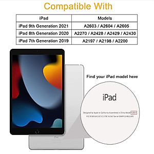 Soke for iPad 10.2 Case with Pencil Holder for iPad 9th Generation 2021/8th Gen 2020/7th Gen 2019-Premium Shockproof Case with Soft TPU Back Cover & Auto Sleep/Wake for iPad 10.2 Inch,Book Black