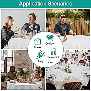 EMART Round Tablecloth White (6 Pack) Circular Polyester Table Cover 120 Inch in Diameter for Dinning, Kitchen, Picnic,Wedding and Birthday Party