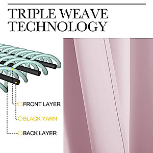 NICETOWN Room Darkening Curtains for Girls Room - Nursery Essential Thermal Insulated Solid Rod Pocket Top Drapes (Lavender Pink=Baby Pink, 1 Pair, 42 x 63 Inch)