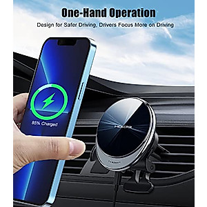 [2023 Upgraded] Magnetic Wireless Car Charger, MOKPR Air Vent Mag-Safe Car Charger Mount Compatible with iPhone 14/14 Plus/14 Pro/14 Pro Max and 13/12 Series, with 36W QC 3.0 Fast Car Charger