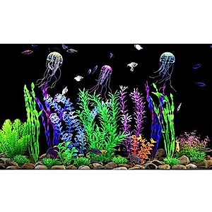 CousDUoBe 9 Pack Large Aquarium Plants Artificial Aquatic Plants, simulate Plants and Aquarium Landscape vividly (12inch)