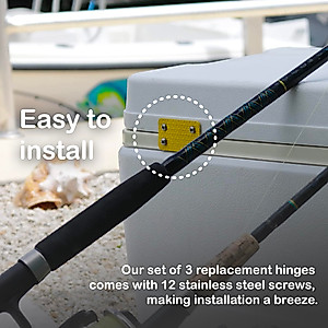 Unhinged Solutions Unbreakable Cooler Hinges - Set of 3 Repurposed Fire Hose Replacement Hinges for Igloo Coolers - Durable, Impact-Resistant, Easy to Install, Includes 12 Screws - Made in The USA