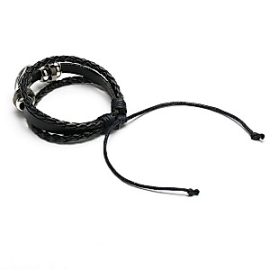 Leather Bracelet Woven Braided Muslim Allah Religions Jewelry Talisman Amulet Keep Calm Inscription (style 1)