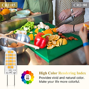 DiCUNO G8 LED Bulb Dimmable, 2W (20W Equivalent), Warm White 2700K, 120V, T4 JCD Type Bi-Pin Base Light Bulbs for Under Cabinet, Counter Lighting, 10-Pack