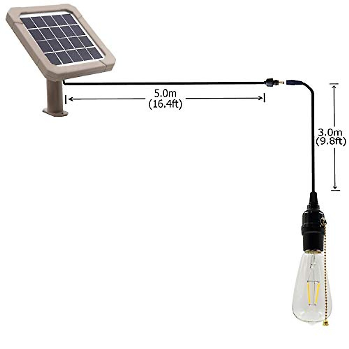 Mii-PWR Solar Pendant Lights, SWAN Solar Powered Shed Light for Garage and Storage Room, Warm White, 26ft (8m) Cable, Can Work in Daytime for Barn Gazebo Patio Porch Balcony Chicken Coop…