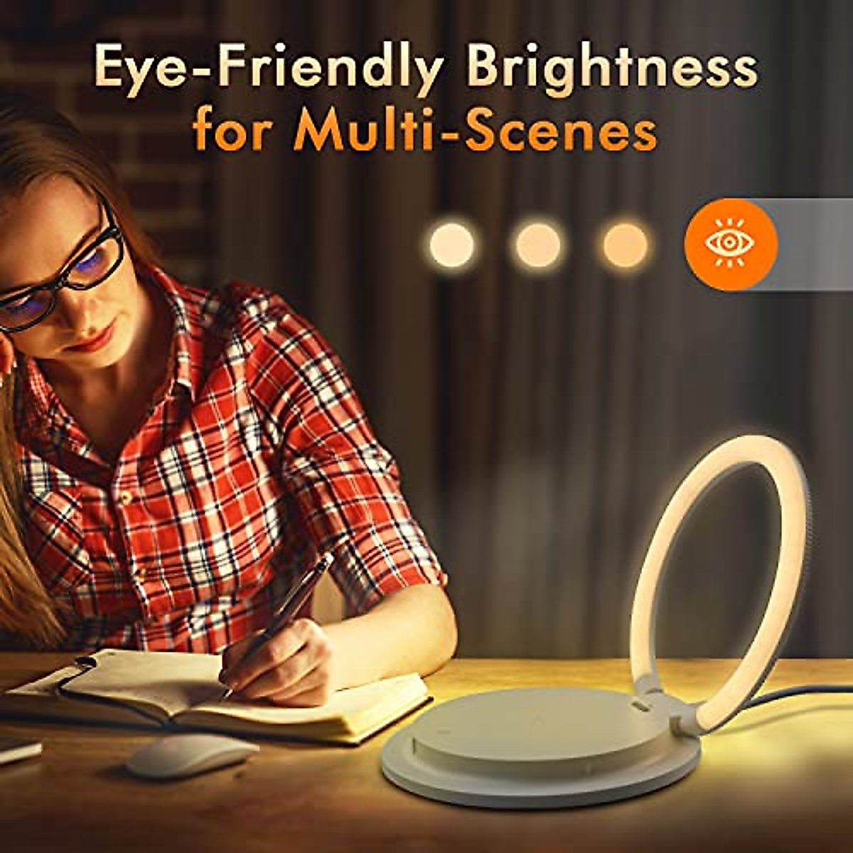 LED Desk Lamp with Wireless Charger，Bedside Lamp with Wireless Charger Compatible with Most Wireless Charging Enabled Devices(White)