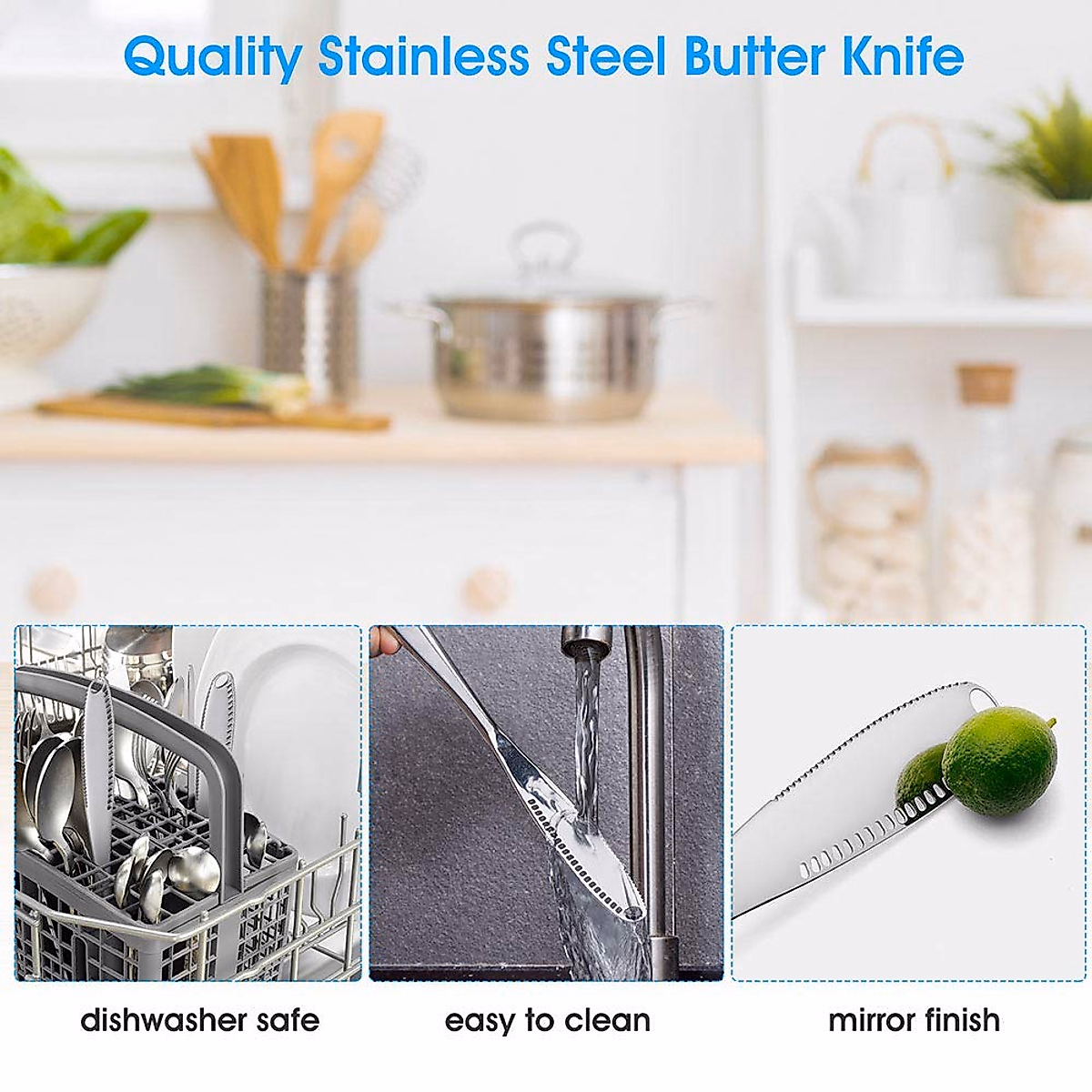 Mlesi Butter Knife Stainless Steel Butter Spreader Knife,Multifunctional Butter Knife for Cold Butter,3 in 1 Kitchen Gadgets, Butter Grater, Butter Spreader and Grater with Serrated Edge (3-Pack silver)