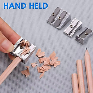 OFiSEXPT 4pcs Colored Pencil Sharpener, Manual Pencil Sharpener Dual Holes, for Kids Adults Students School Class Home Office