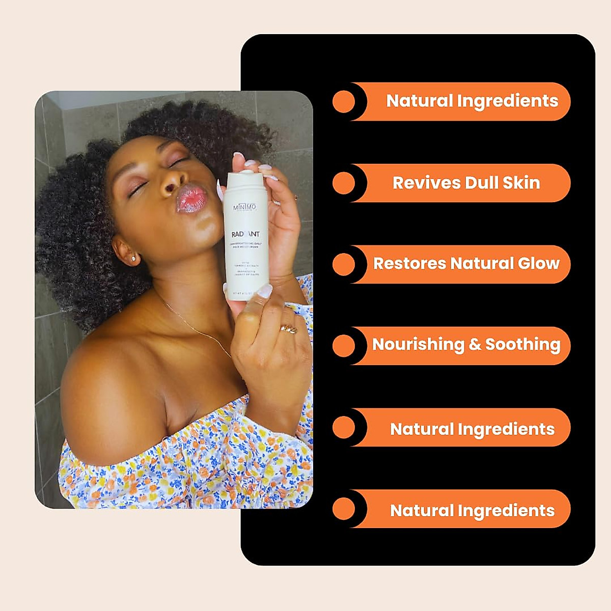 Minimo Radiant Brightening Daily Face moisturizer for Women | Naturally brightens skin discoloration and hyper-pigmentation |Best face moisturizer for women |face sunscreen moisturizer for oily skin