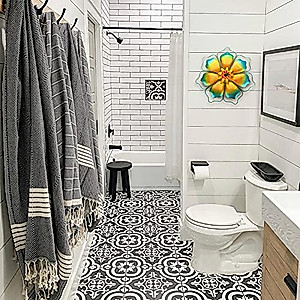 Metal Flowers Wall Decor Wire Framed Flower Metal Wall Art Decorations Hanging For Outdoor Porch Yard Garden,Blue 12x12 inches