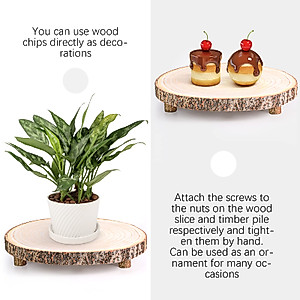 Caydo 11-13 Inch Wood Slice with Legs for Wedding Table Centerpieces, Woodland Themed Parties, Family Gathering, Baby Showers, Housewarming