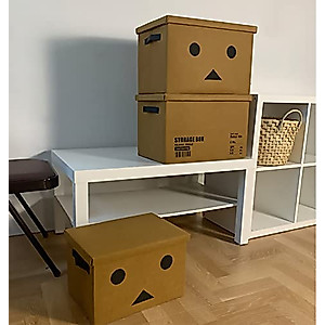 Large Storage Boxes with Lids, Storage Baskets for Shelves, Foldable Organiser Box Baskets,Baskets with Stackable Lid & Handles Collapsible Fabric Bins Home & Office Decorative Storage Box, 2-Pack