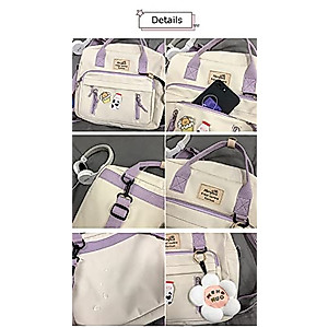 Tonecy Japanese Backpacks for Teen Girls for Middle School, Kawaii Backpack with Pins Kawaii School Backpack Cute Aesthetic Rucksack (Black 31x10x27cm)