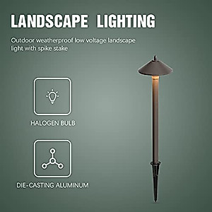 Malibu Outdoor Landscape Lighting 12V AC 10 Watt Pro Style Pathway 25Lumen Light Low Voltage Path Lights for Garden Lawn Walkway