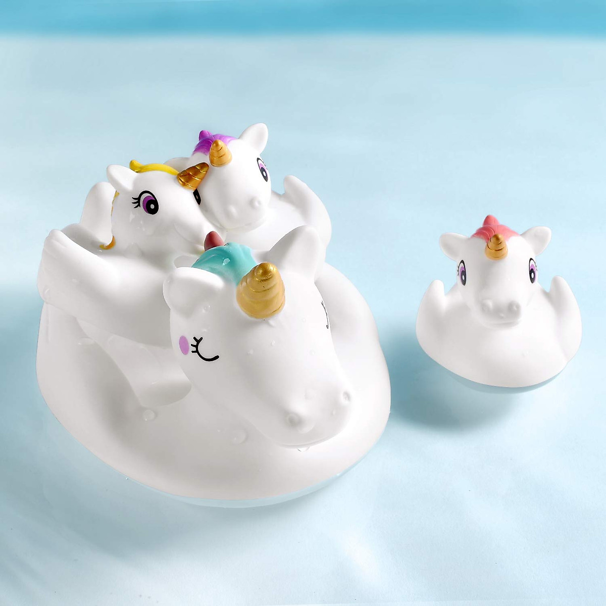 Bath Toys, Water Spray Toys Cute Rubber for Baby Kids Toddlers,for Shower Time or Pool Party, Floating Bath Squirt Toys Ideal Gifts, 4pcs Set