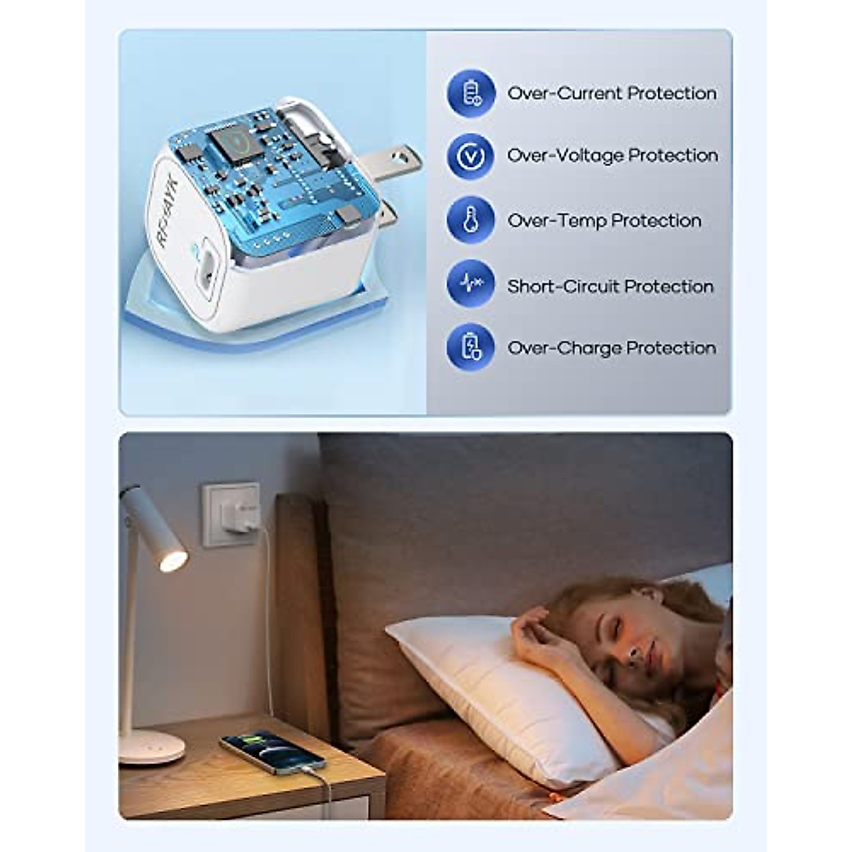 USB C Charger Block - RFNAYK 20W Super Mini iPhone 14/14 Plus/14 Pro/14 Pro Max Fast Charger, PD 3.0 Wall Charger Power Adapter for iPhone 12 13 Pro Max XR XS 8 Galaxy Pixel 4/3 iPad/iPad min (White)