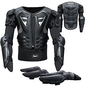 StarknightMT Kids Motorcycle Armor Suit Dirt Bike Gear Riding Protective Chest Spine Back Protector Shoulder Arm Elbow Knee Protector Pads for Cycling Skateboard,Skiing,Skating,Off-Road