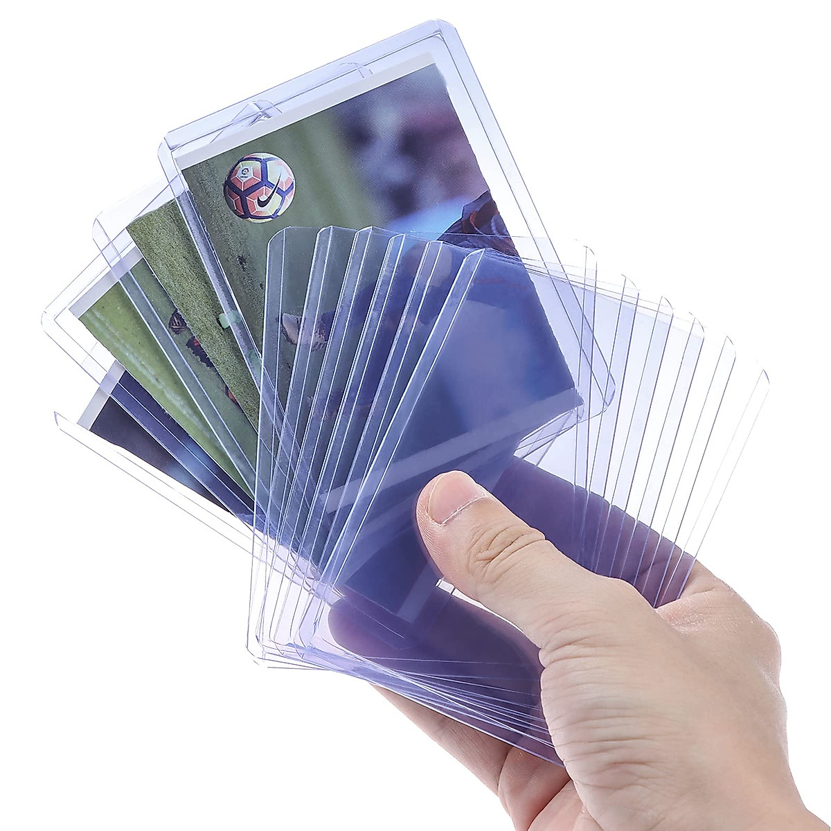 100 Pcs Topload Card Sleeves Transparent Top Loader Card Holders Protectors Thick Trading Card Top Loads Holder Easel Stands Clear Protective Sleeves Case for Baseball,Sports,Trading Cards(3x4 Inches)